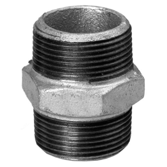 Galva dubbele nippel 1/8 inch buitendraad | duims