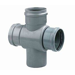 PVC dubbel T-stuk 90° 3 x manchet x spie 110 mm